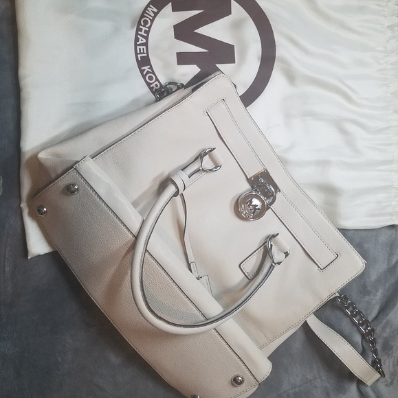 Michael Kors | Bags | Michael Kors White Hamilton Handbag Large | Poshmark